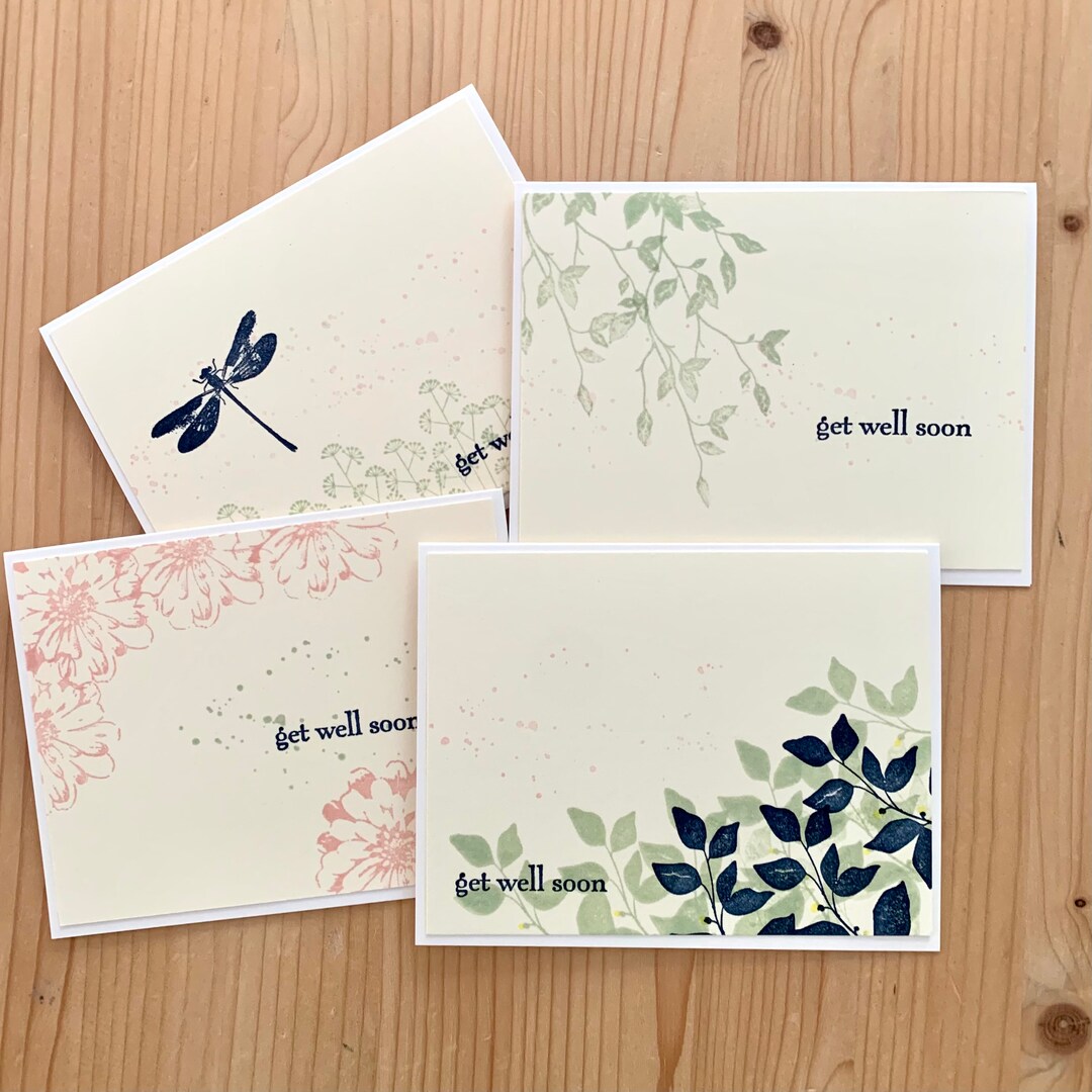 Get Well Cards Assortment Set of 4 Handmade Greeting Cards - Etsy