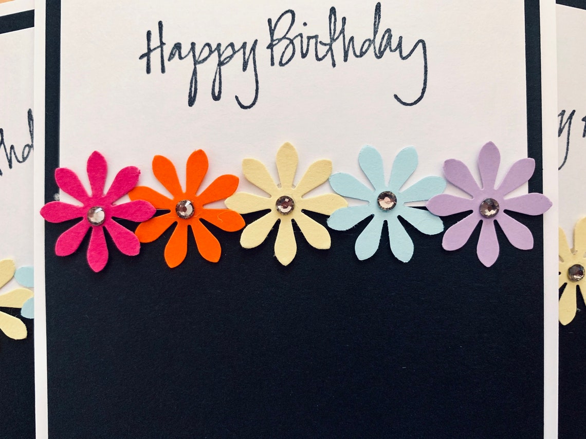 Handmade Birthday Cards. Flower Birthday Cards. Feminine | Etsy