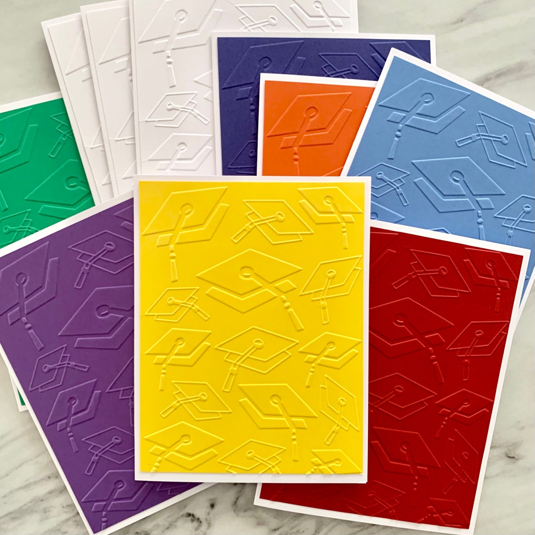 Embossed Graduation Cards: School Colors Sets of 10. Handmade - Etsy