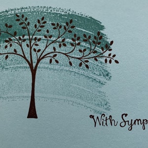 4 Tree Sympathy Cards. Blue Sympathy Card Set. Blank Sympathy - Etsy
