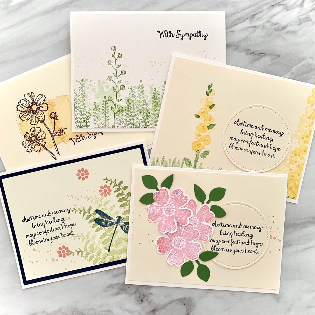 Handmade Sympathy Cards, Assortment of 5 Condolence Greeting Cards - Etsy