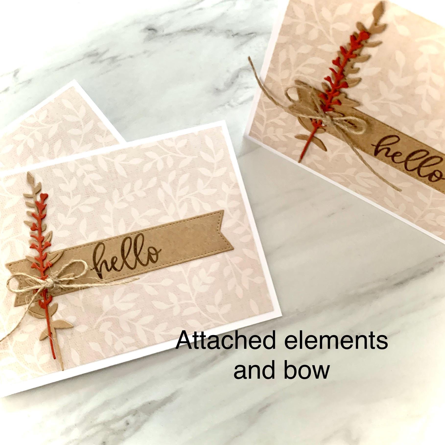 Hello Card for Fall. Handmade Greeting Cards, Set of 3 - Etsy
