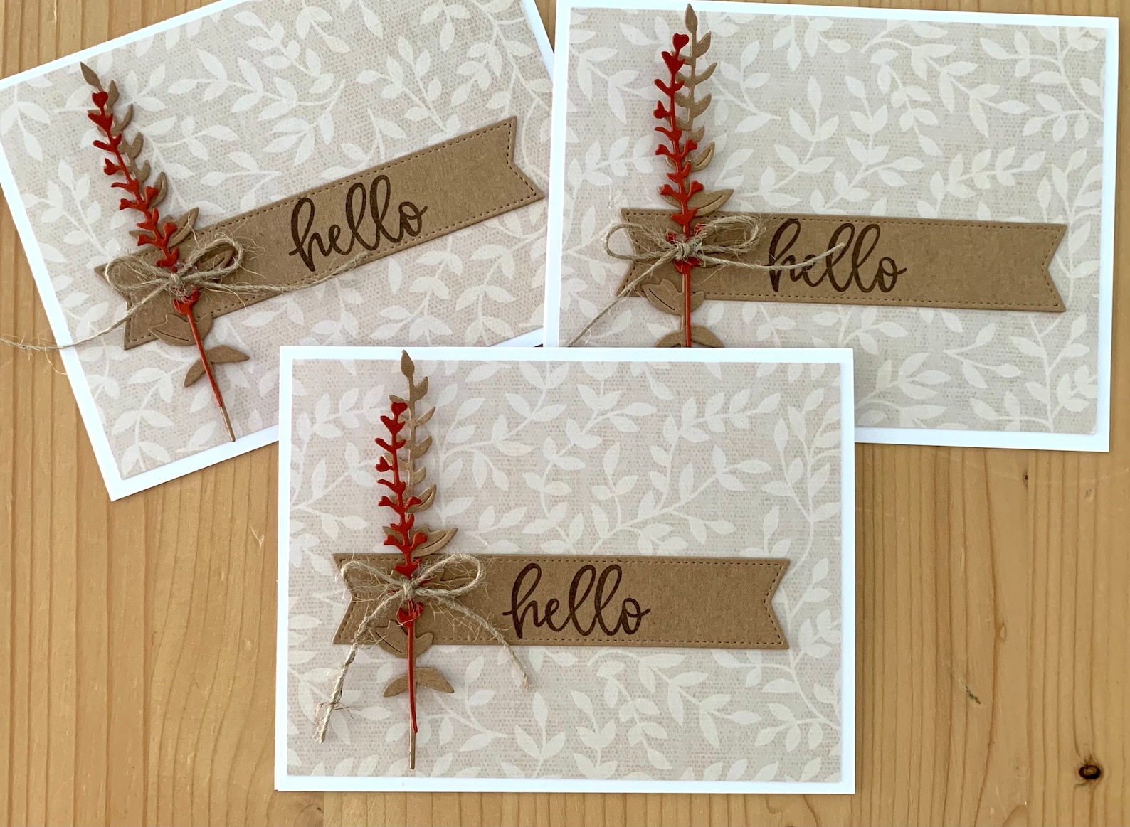 Hello Card for Fall. Handmade Greeting Card Hello. Single - Etsy