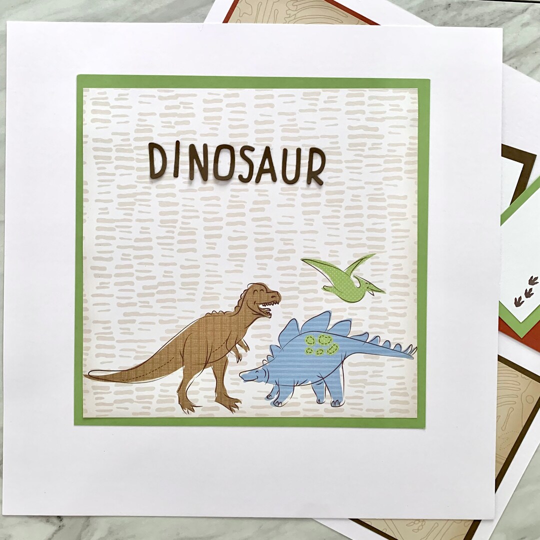 Dinosaur Scrapbook Page Double Layout. 12x12 Inches. Dinosaur Bones Dig ...