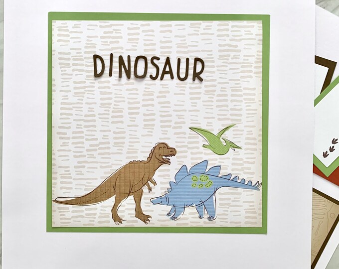 Dinosaur Scrapbook Page Double Layout. 12x12 Inches. Dinosaur Bones Dig ...
