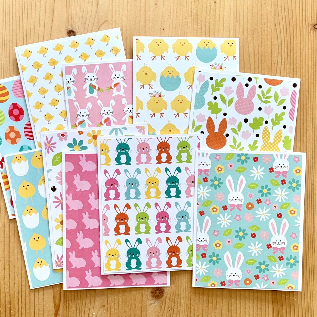 Easter Note Cards, Assortment Set of 10. Blank Cards for Spring and ...