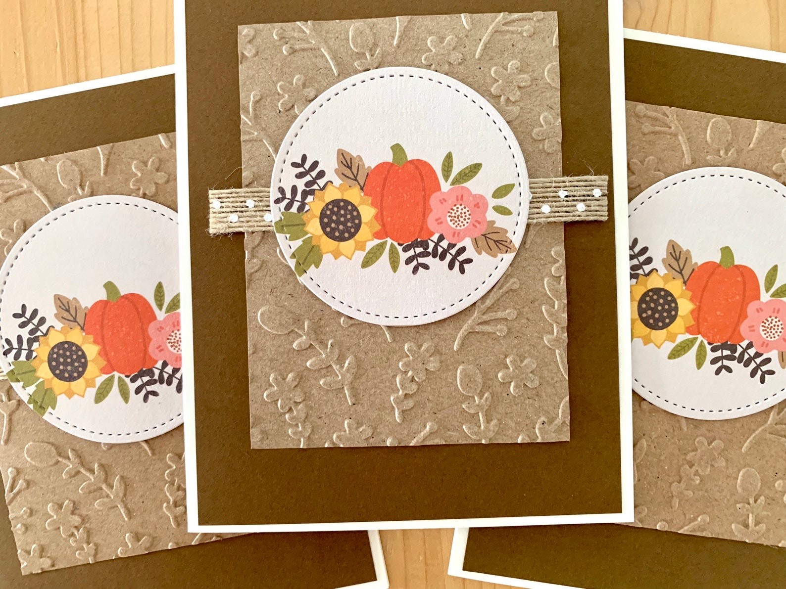 Thanksgiving Greeting Card. Fall Cards. Sunflower and Pumpkin | Etsy