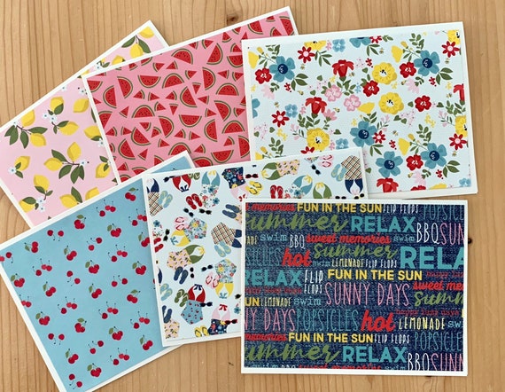 Summer Note Cards. Set of 6 Blank Summer-themed Cards for Any - Etsy.de