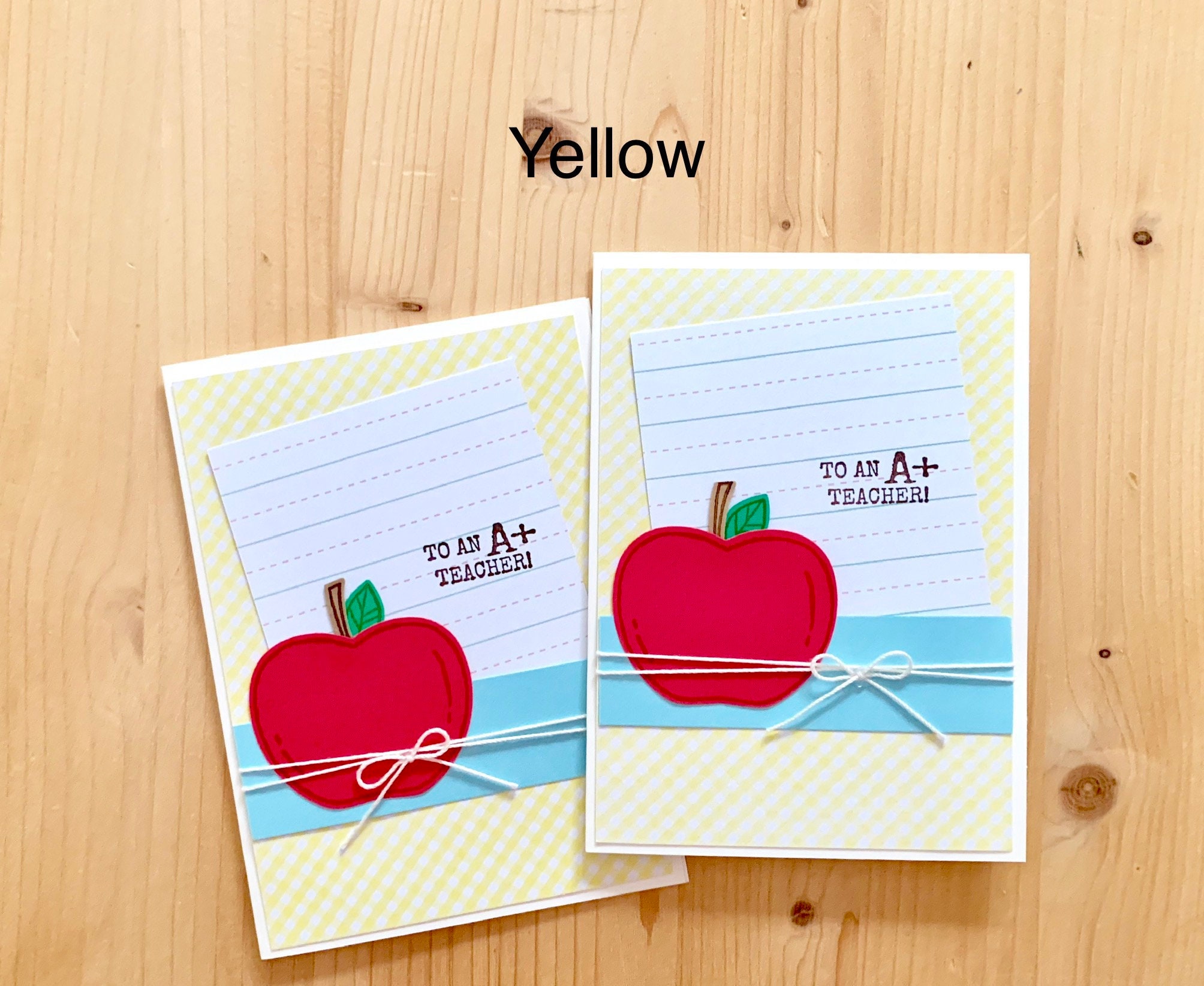 Teacher Card Thank you. To an A Teacher Apple Greeting | Etsy
