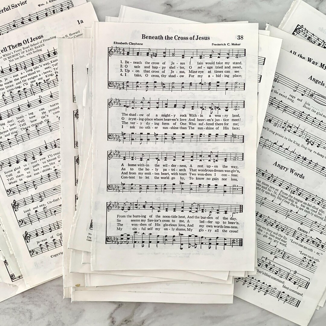 Vintage Hymnal Pages, 30 Pages of Christian Sheet Music. Religious ...