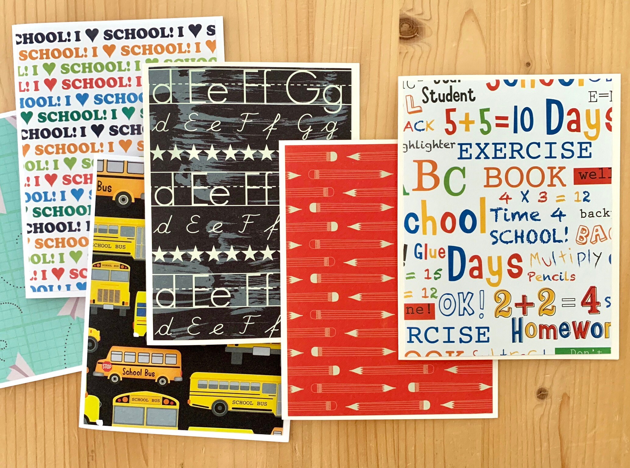 Alphabet Note cards-set of 6 Teacher note cards School themed cards ...