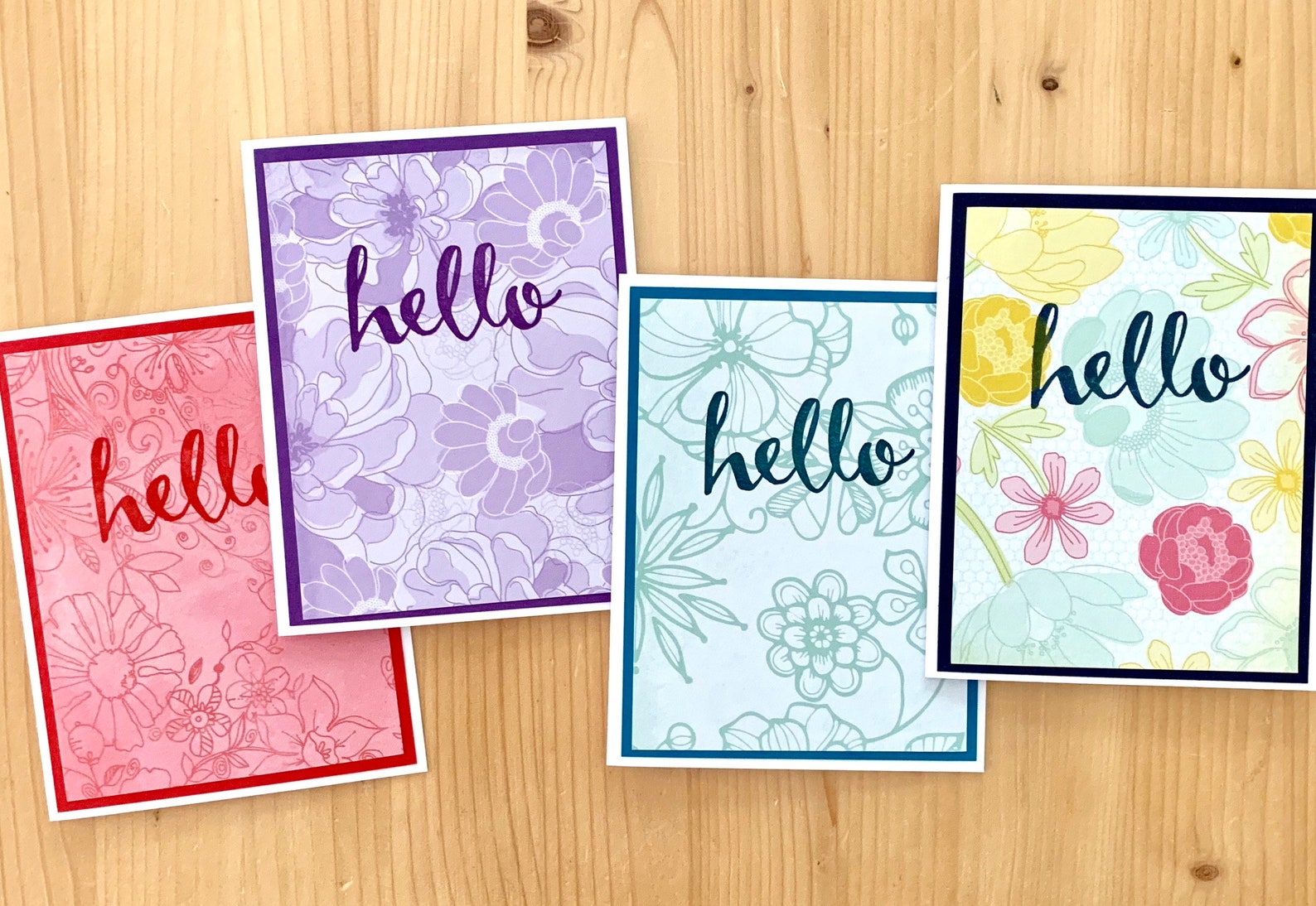 Floral Hello Cards. Blank Hello Cards for Any Occasion. Set | Etsy
