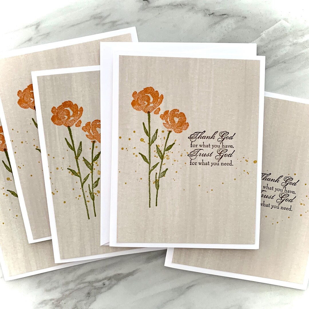 Religious Thanksgiving Cards. Set of 5 Handmade Greeting Cards. Thank ...