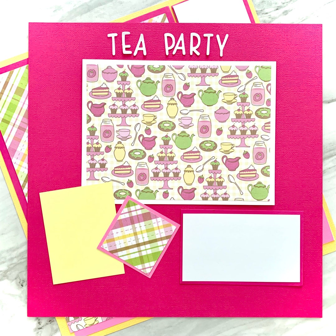 Tea Party Scrapbook Page Double Layout. 12x12 Inches. DIY or Fully ...