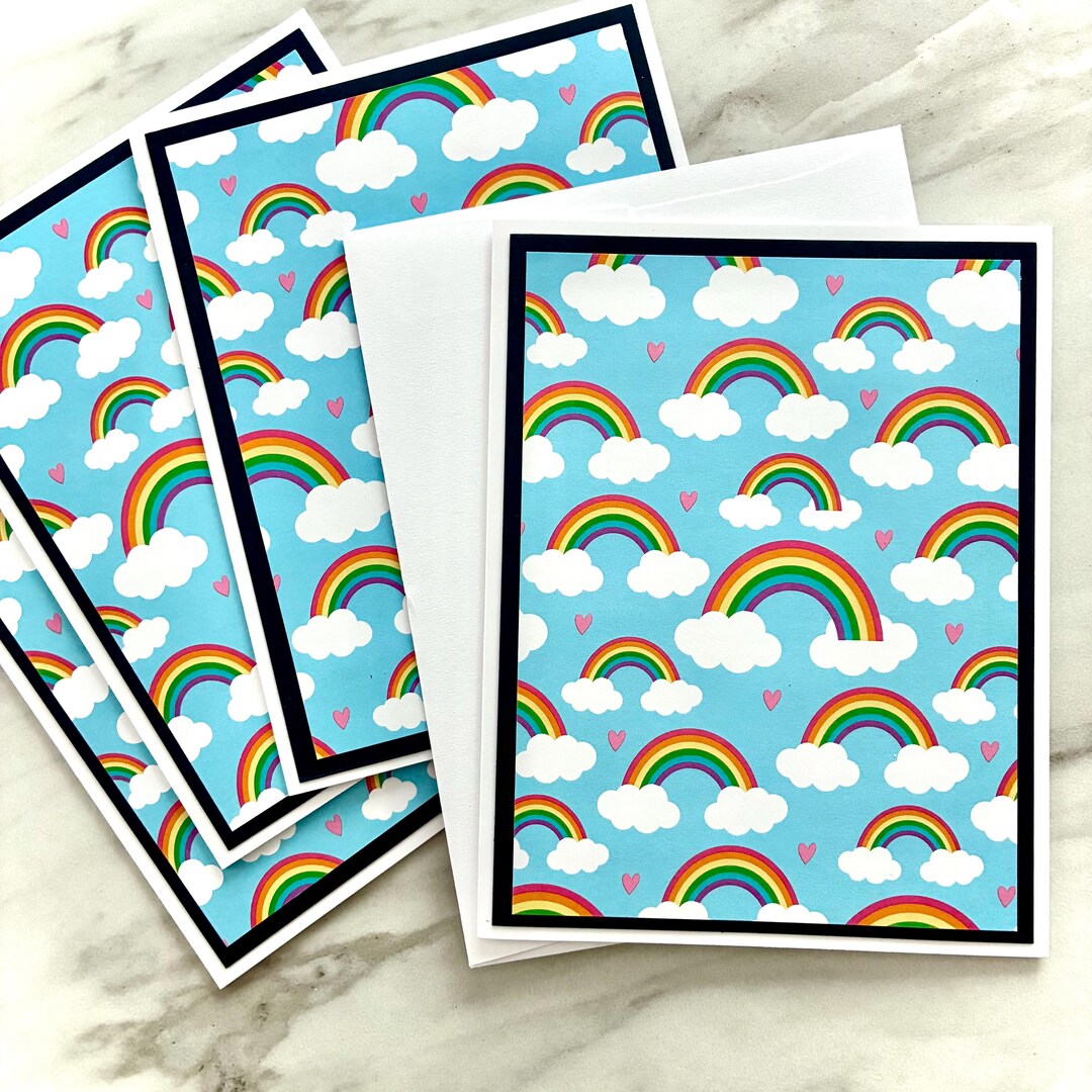 Rainbow Card Set for Any Occasion. Blank Inside. Includes 4 Cards and ...