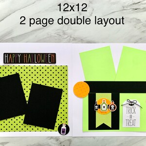 Halloween Scrapbook Page Double Layout. 12x12 Inches. DIY or Fully ...