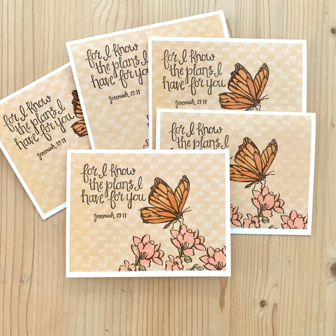 Bible Verse Greeting Cards. Set of 5, Blank Inside. for I Know the ...