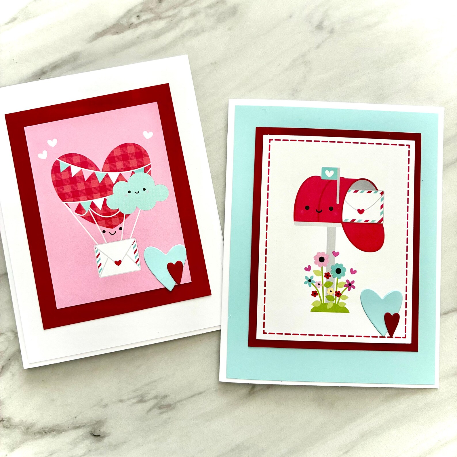 Valentine Cards, Mail-themed. Set of 4 Love Letter Valentine's Day ...