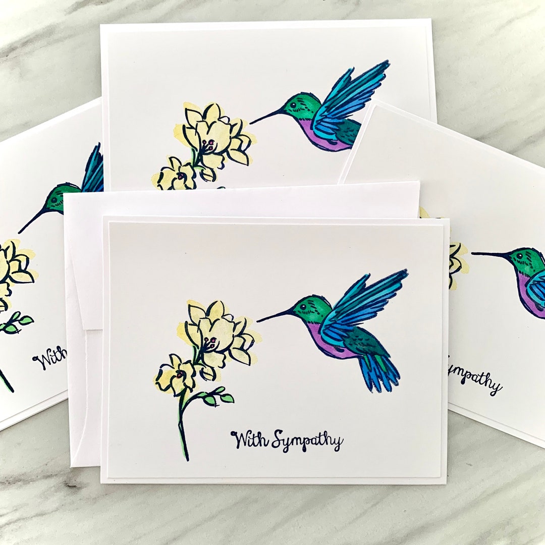Hummingbird Sympathy Cards, Set of 4. Blank Inside - Etsy