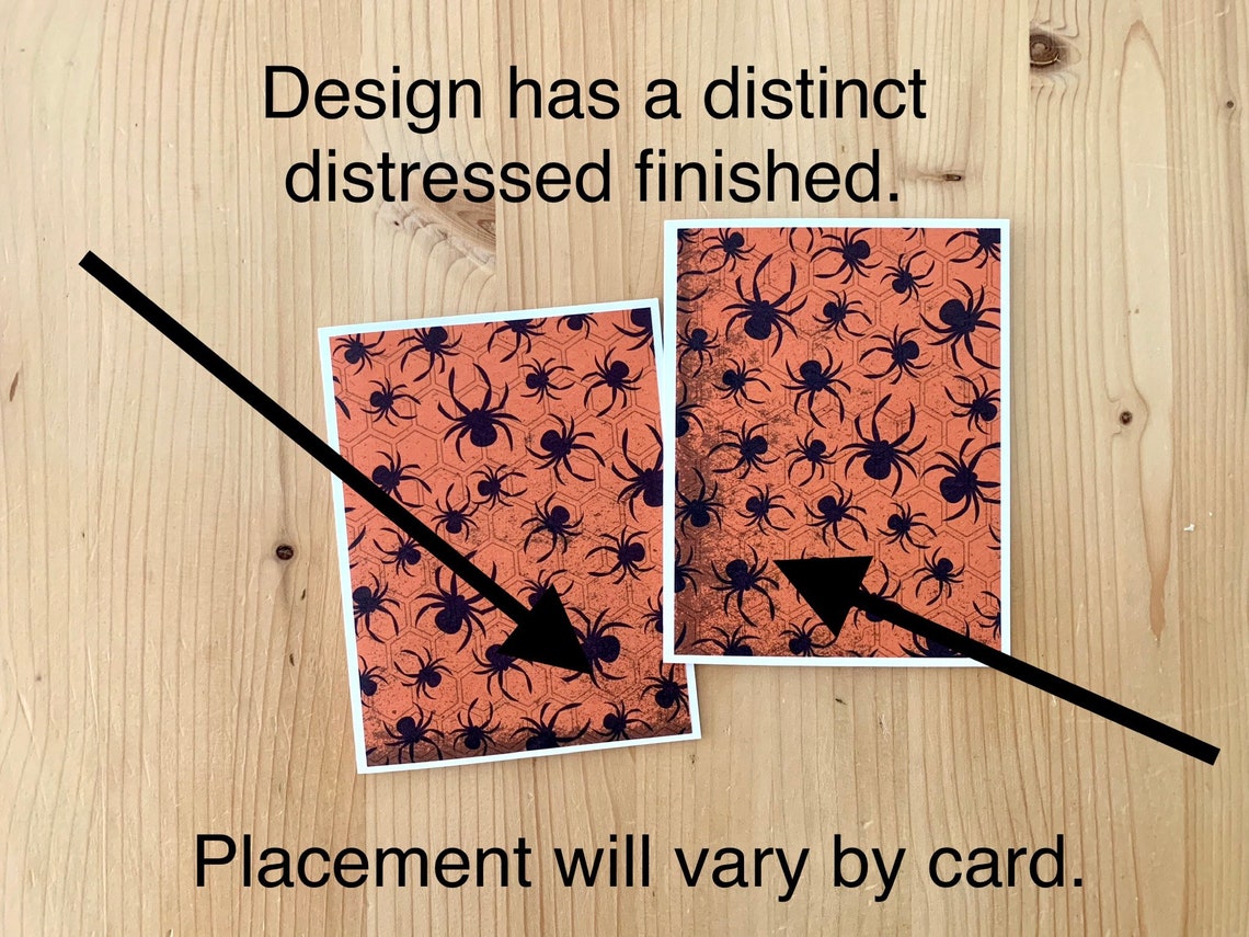 Halloween Spider Cards. Set of 6 Spider Note Cards. Orange - Etsy