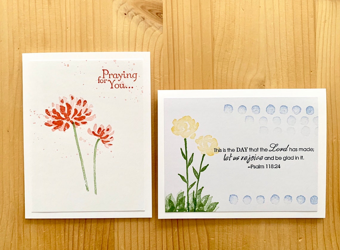 Christian Card Set. Handmade Religious Greeting Cards with | Etsy