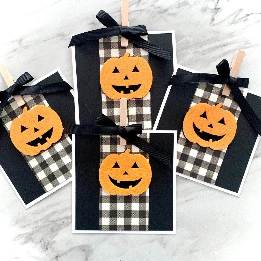 Halloween Gift Tags. Set of 4 Pumpkin Goodie Bag Name Tags - Etsy
