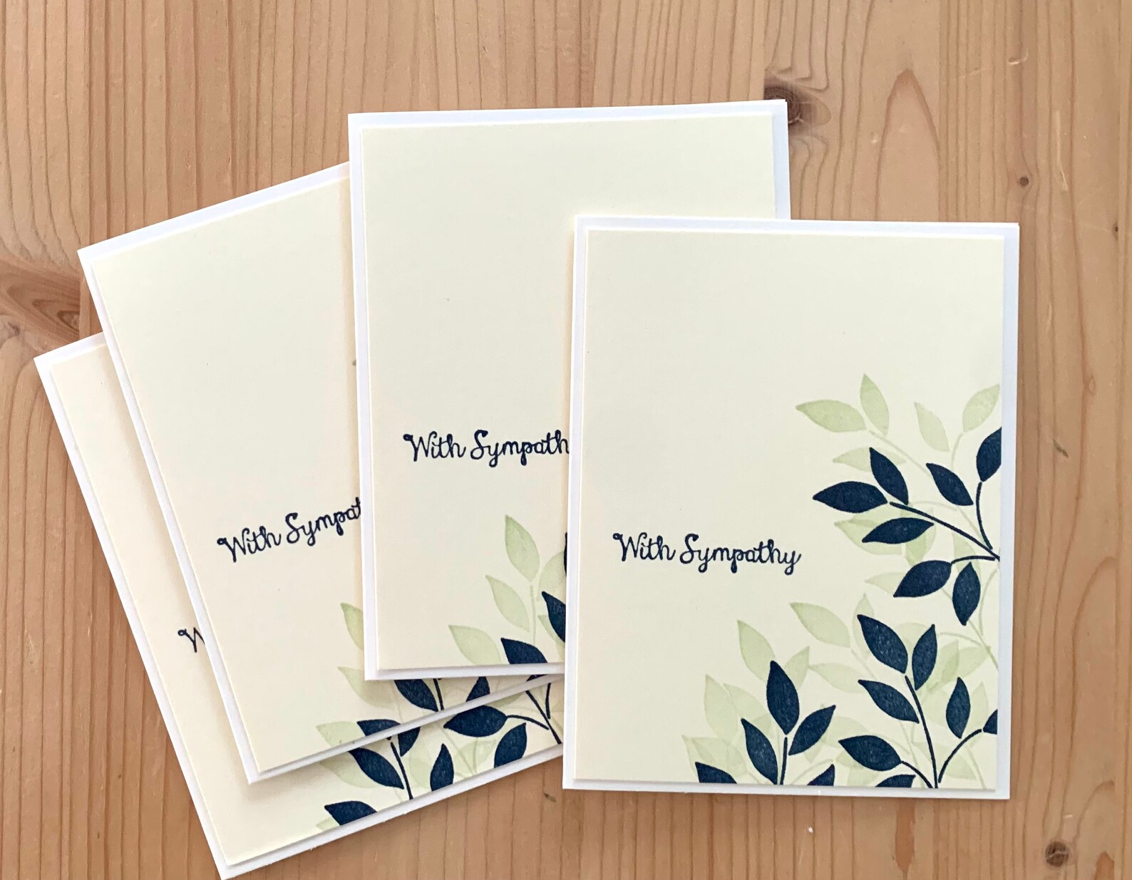 Sympathy Cards. Set of 4 Blank Handmade With Sympathy - Etsy
