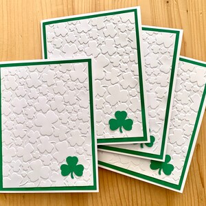St. Patrick's Day Card Set. Embossed Clover Cards. Single Card or Set ...