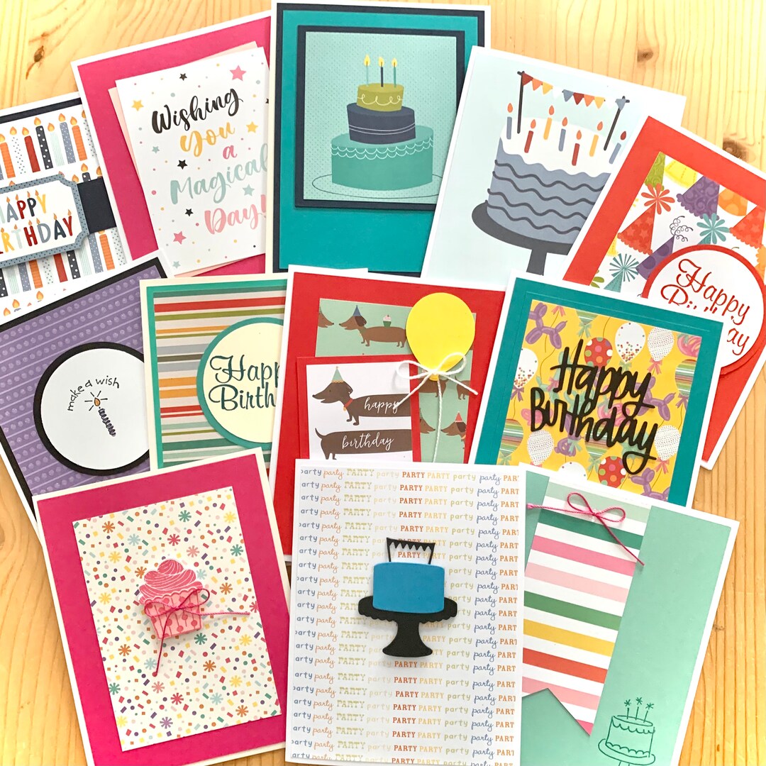 Birthday Card Assortment Set of 12 Handmade Greeting Cards - Etsy
