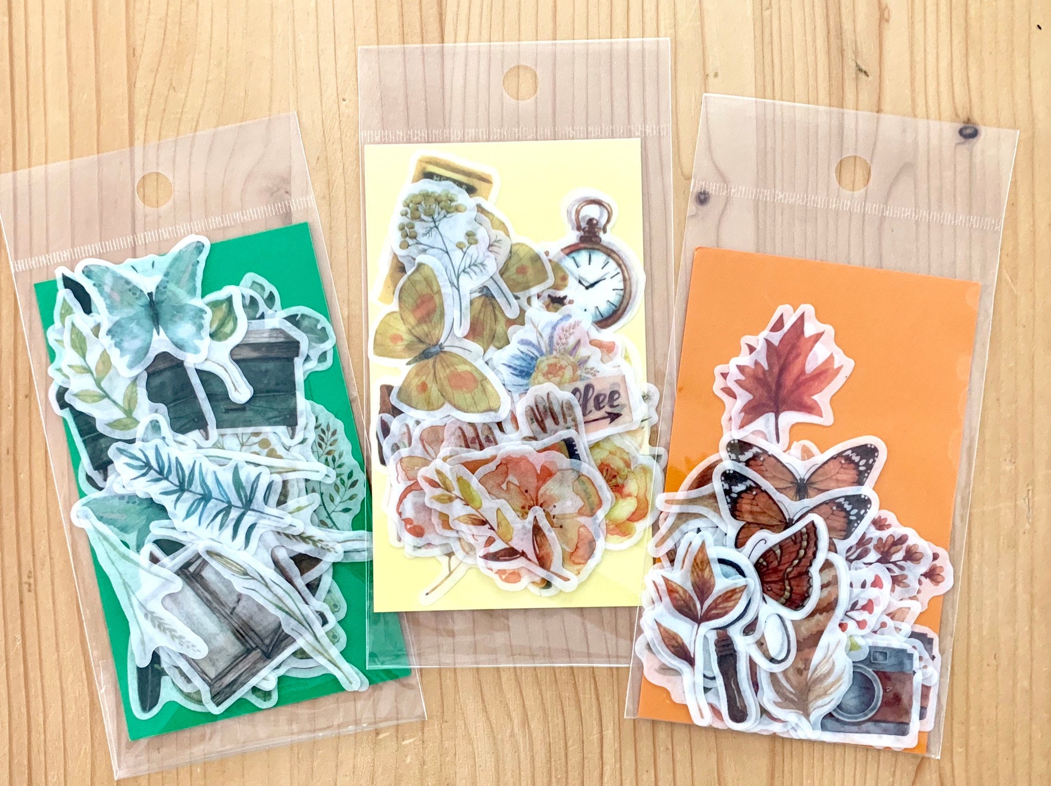 Nature Journal Stickers. Ephemera. Set of 40 Vellum Washi | Etsy