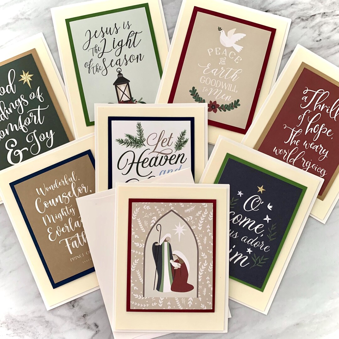 Christian Religious Christmas Cards. Set of 8 Assorted Designs - Etsy