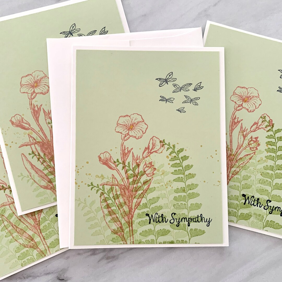 4 Handmade Condolence Greeting Cards. With Sympathy - Etsy