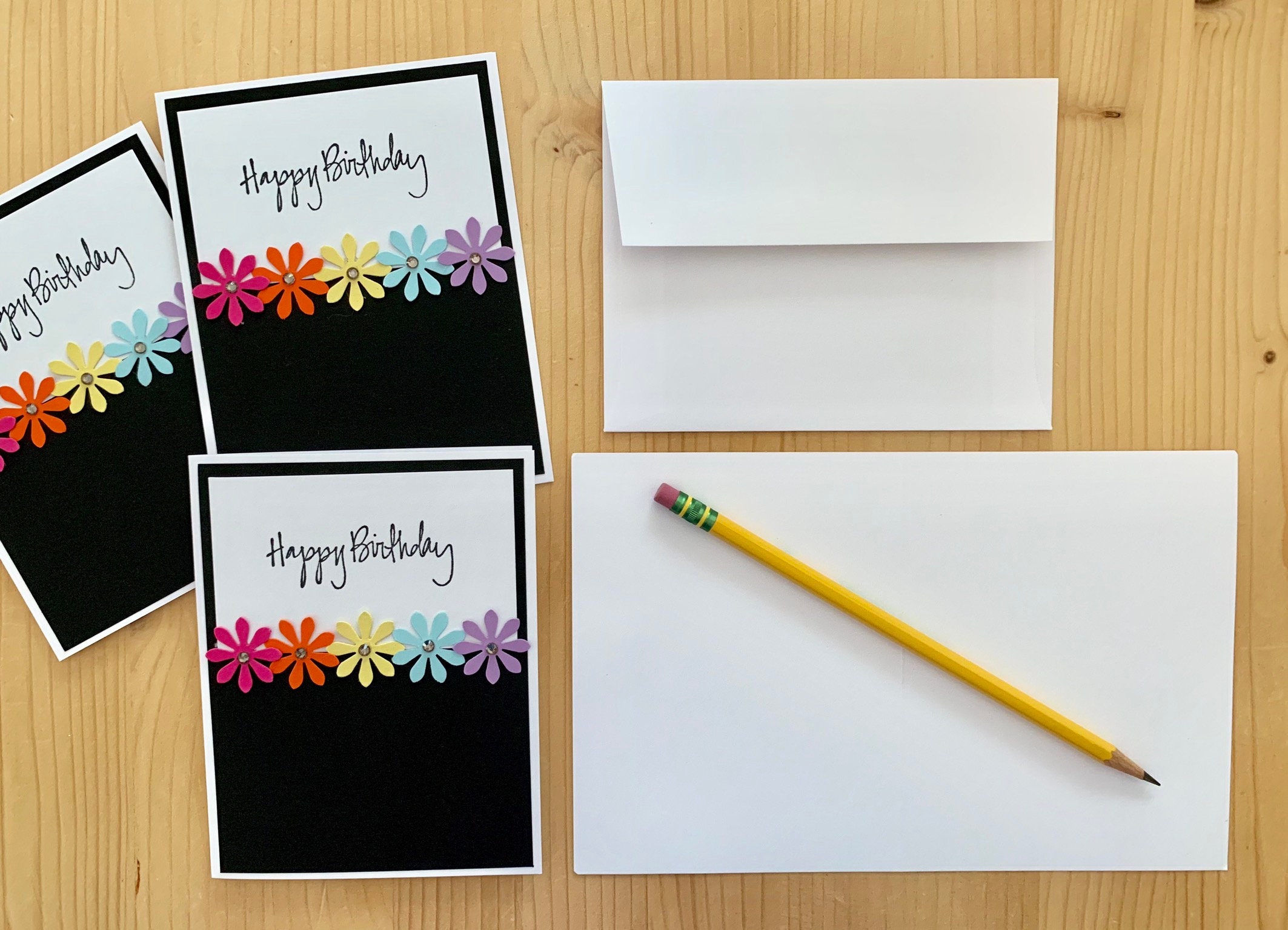 Handmade Birthday Cards. Flower Birthday Cards. Feminine - Etsy