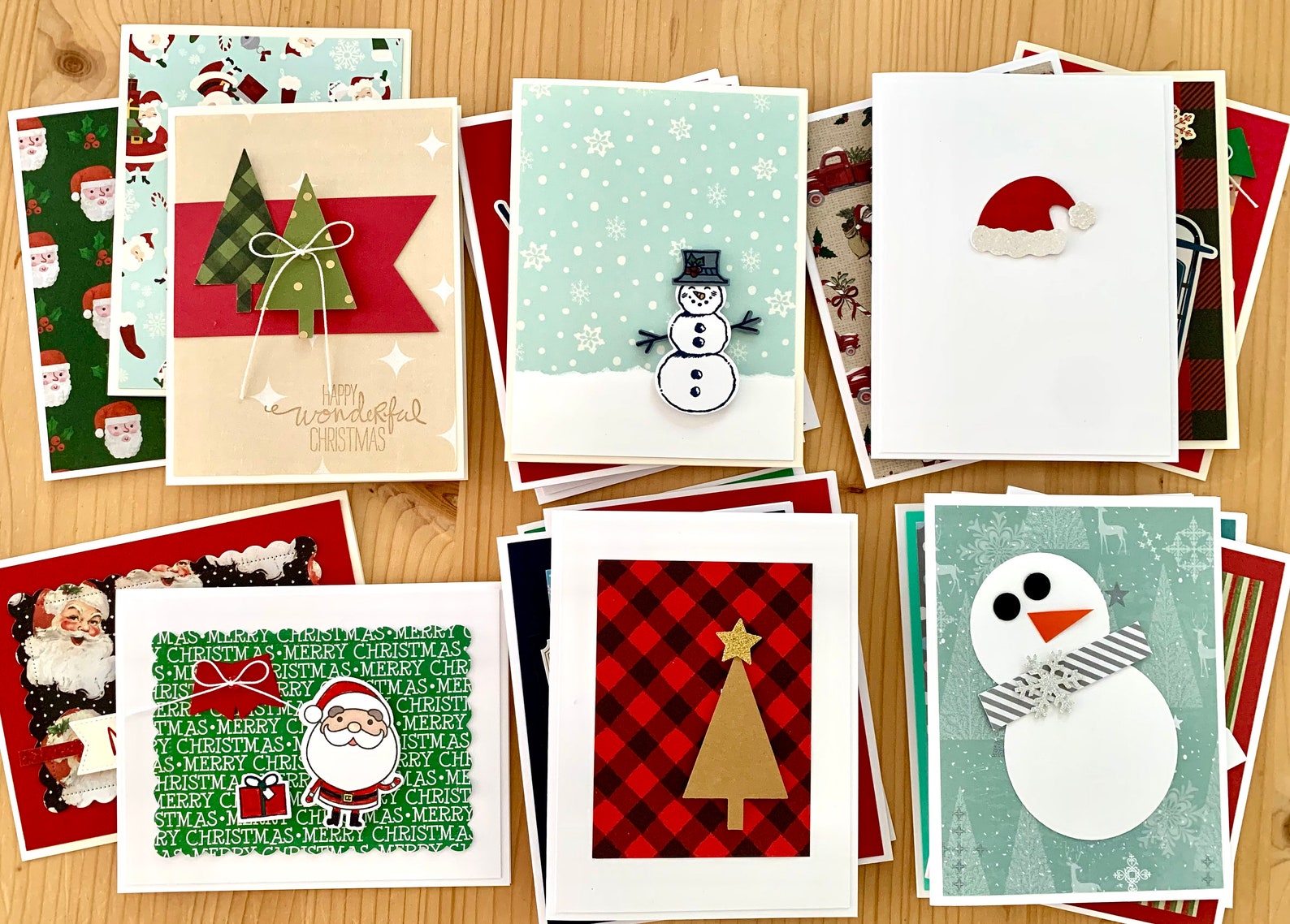 Handmade Christmas Cards. Set of 10 Holiday Greeting Cards - Etsy