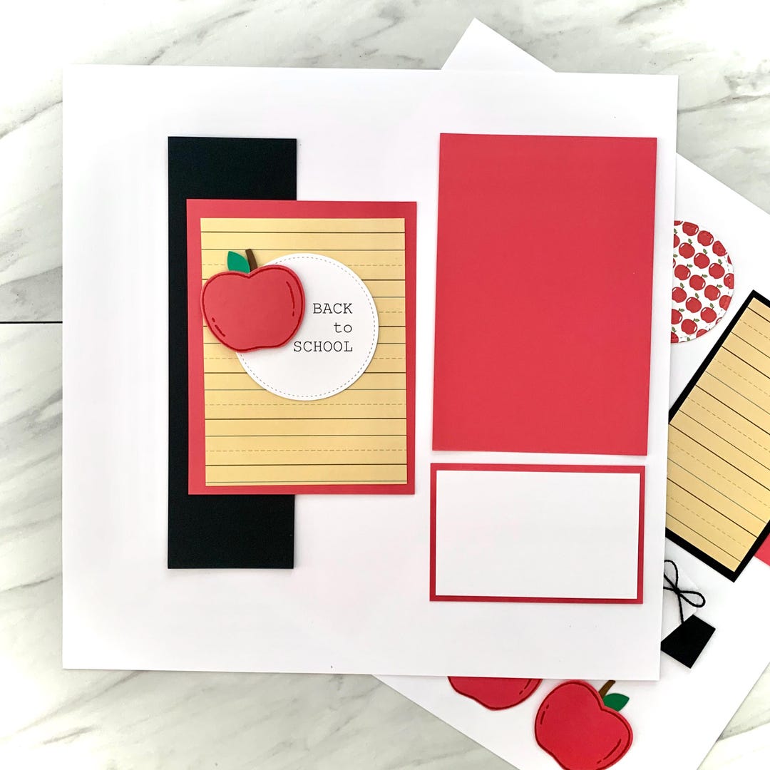 Back to School Scrapbook Page Double Layout. Student Journaling. 12x12 ...