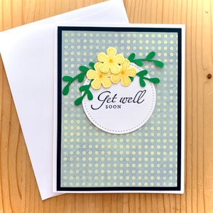 Yellow Flower Get Well Soon Greeting Card Set of 4. Blank Inside - Etsy