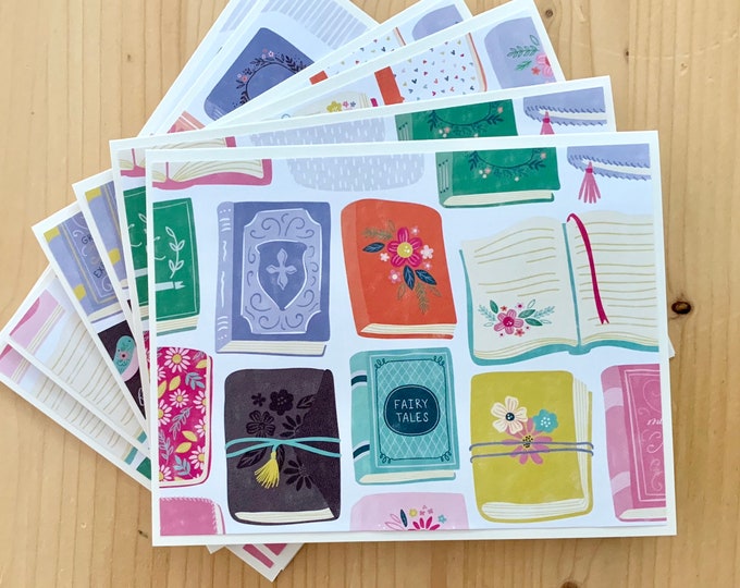 Library Note Card Set. 12 Book Note Cards. Book Lover Gift. - Etsy