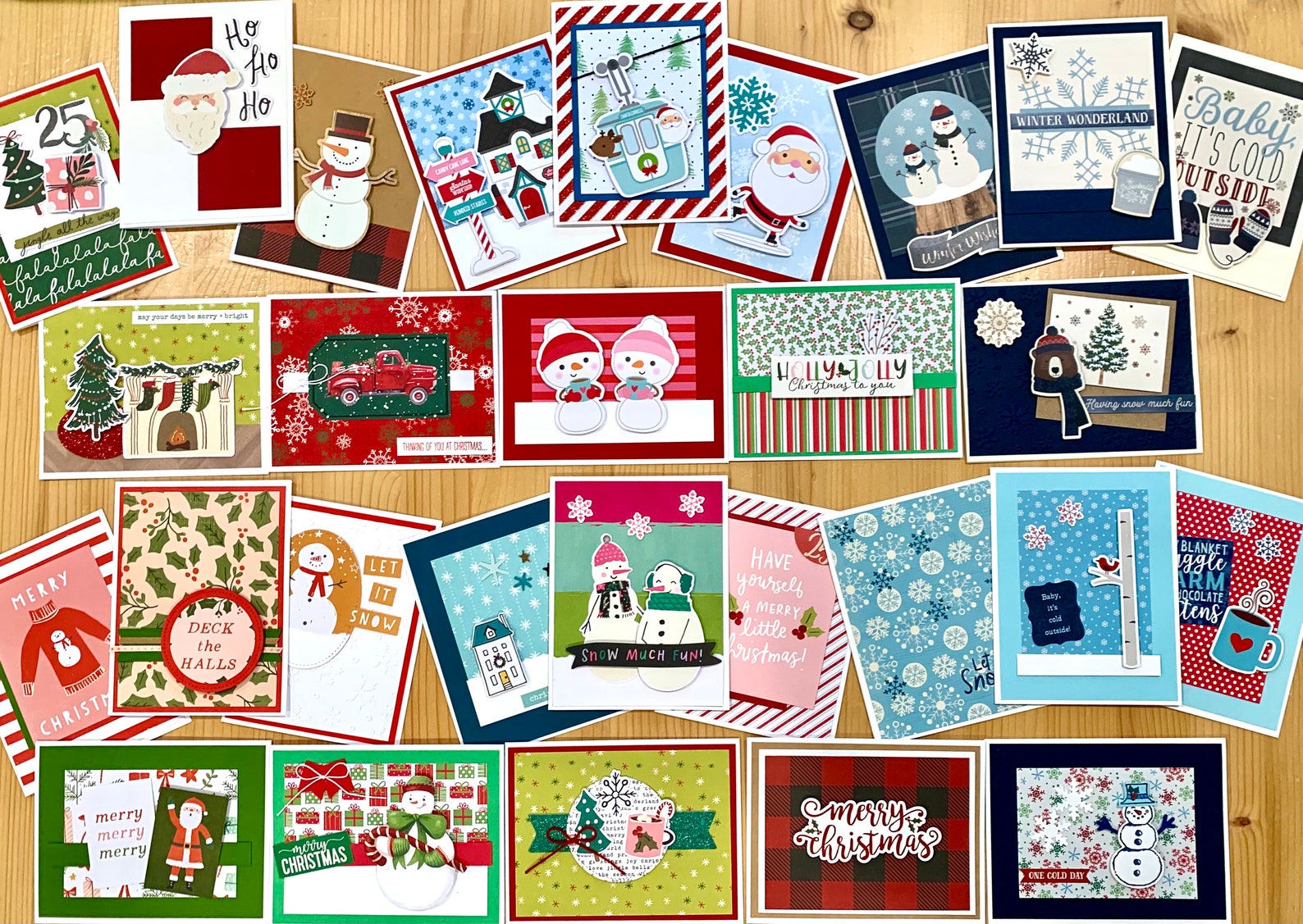 Handmade Christmas Cards. Set of 10 Holiday Greeting Cards - Etsy