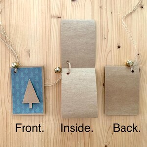 Rustic Christmas Tree Gift Tags: Kraft Paper, Jingle Bell Twine - Set ...