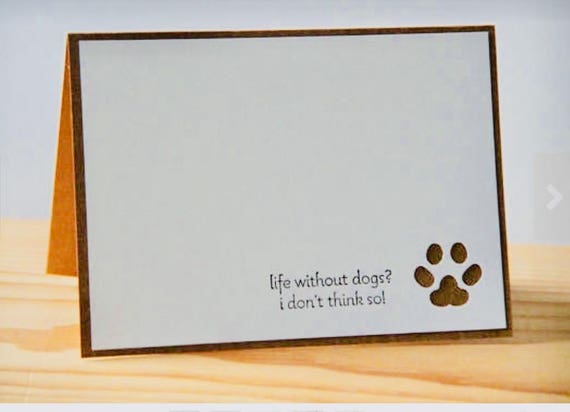 5 Paw Print Cards. Handmade Dog Greeting Card. Dog Lover Gift. | Etsy