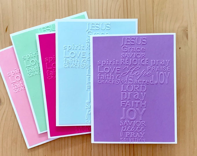 5ct Handmade Cross Card Set. Blank Christian Greeting Cards - Etsy