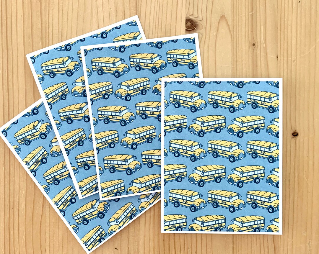 School Bus Cards Set of 4. School Bus Driver Thank You Cards - Etsy