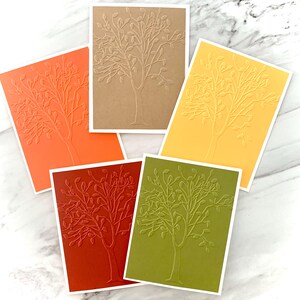 Fall Tree, Embossed Cards. Set of 5, Blank Tree Note Cards for ...