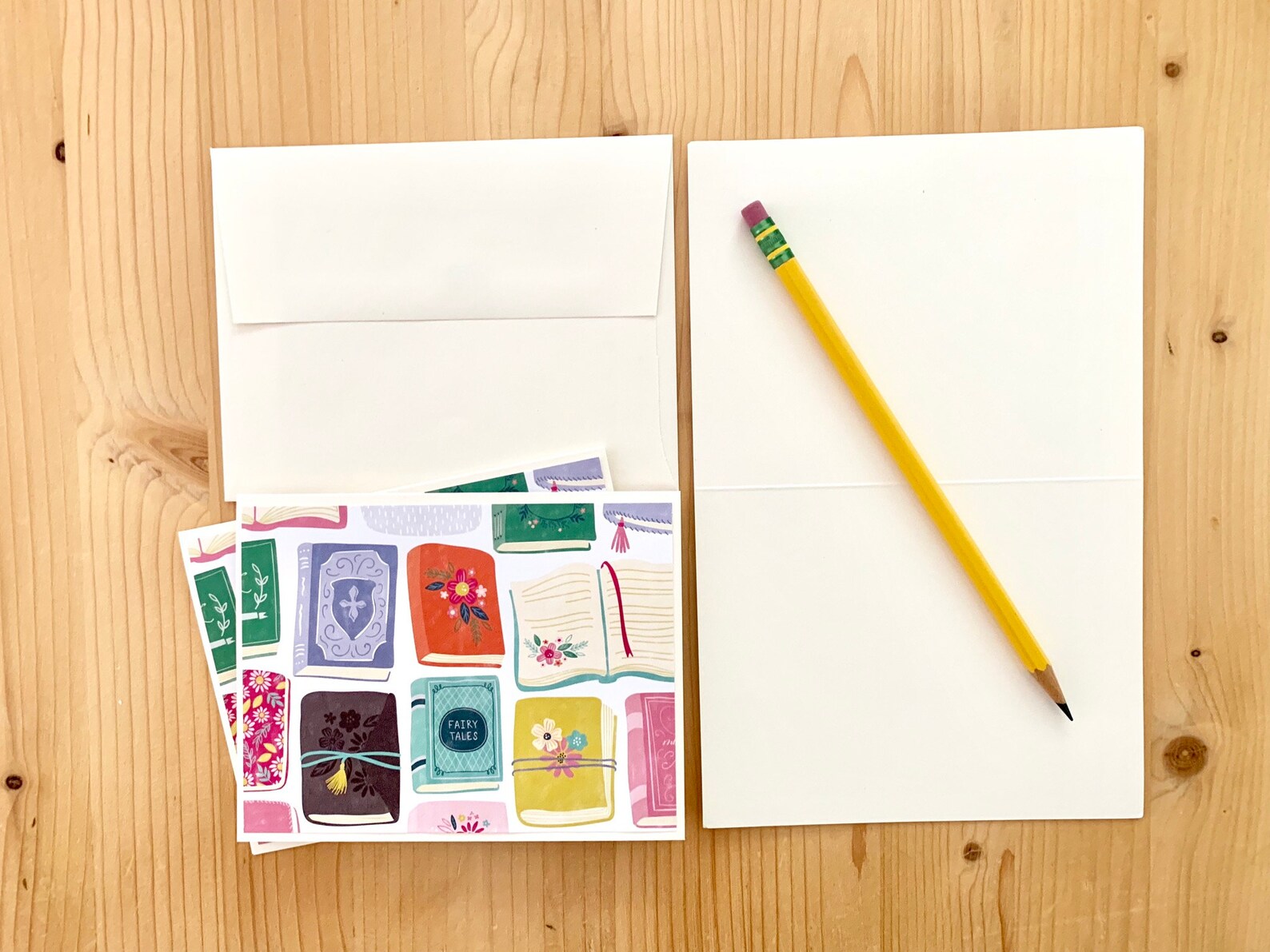 Library Note Card Set. 12 Book Note Cards. Book Lover Gift. | Etsy