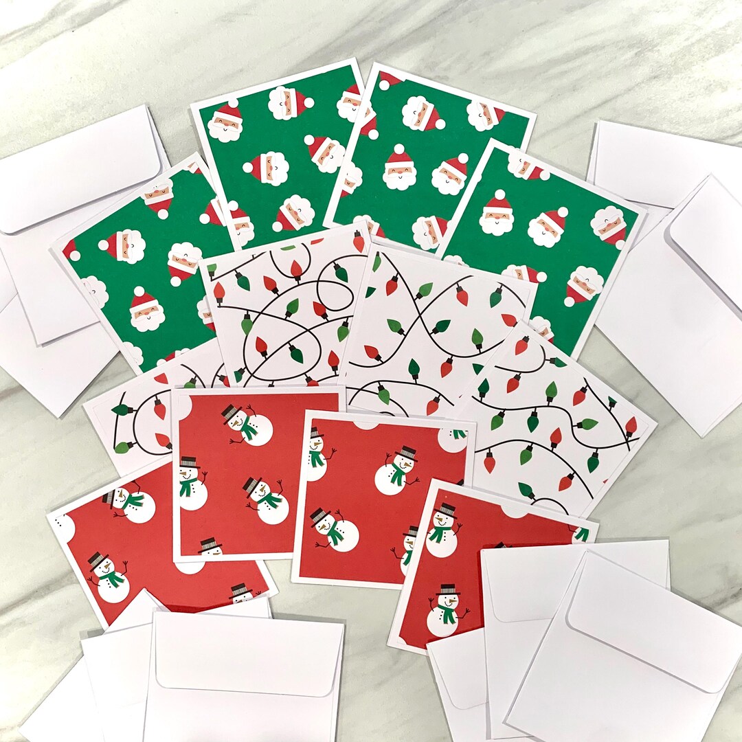 Set of 12 Mini Christmas Cards for Gift Tags or the 12 Days of ...