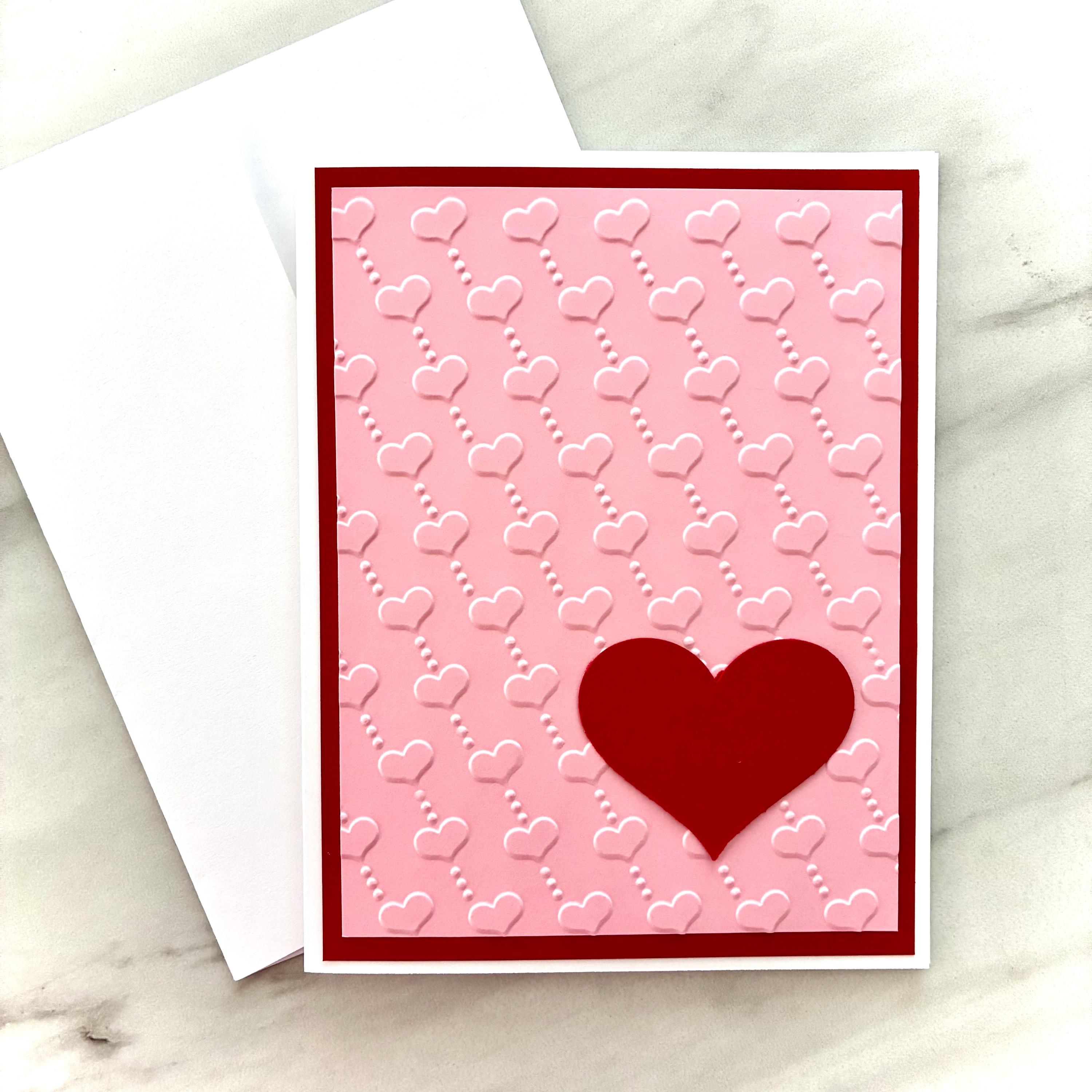 Pink Embossed Heart Cards for Valentine's Day. Set of 4 or 12 - Etsy