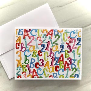 Colorful Alphabet Teacher Note Cards, Set of 10. Blank Cards, Teacher ...