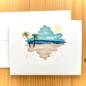 Blank Beach Cards, Handmade Set of 5. Beach Vacation Note Cards - Etsy