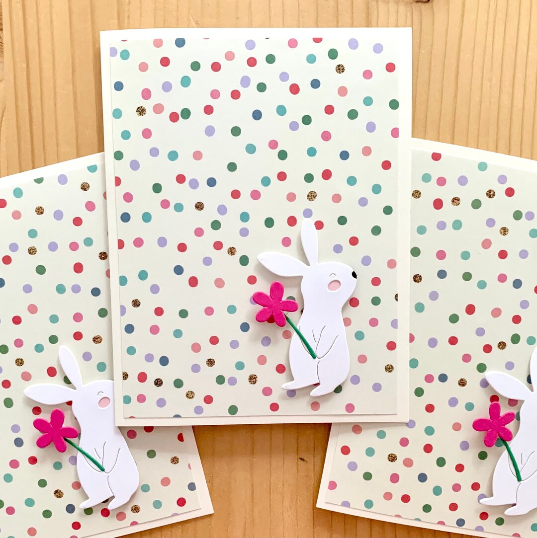 Easter Bunny Card. Handmade Spring Greeting Card Featuring 3D Bunny ...