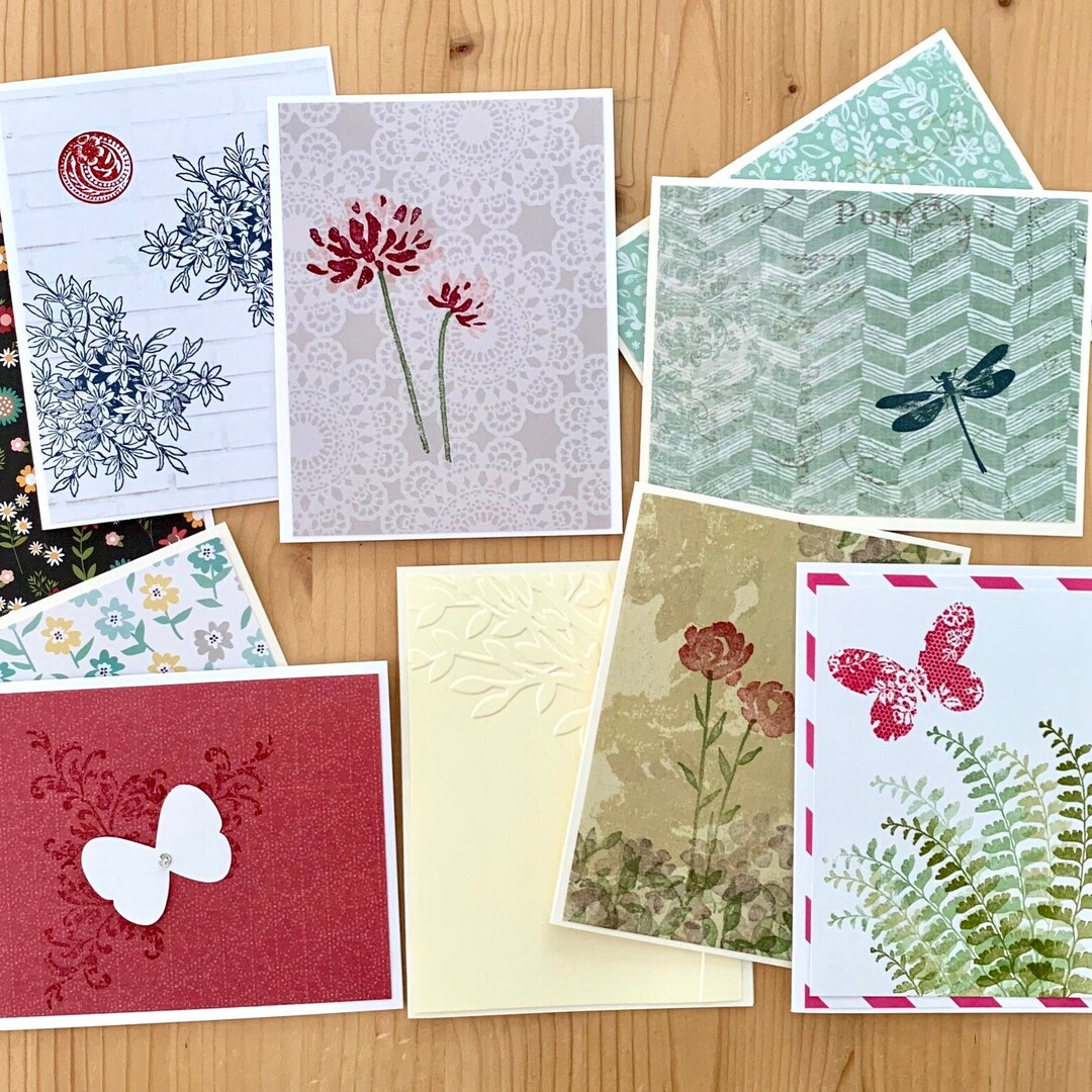 10 Blank, Handmade Greeting Cards. All Occasion Cards. Assortment Set ...